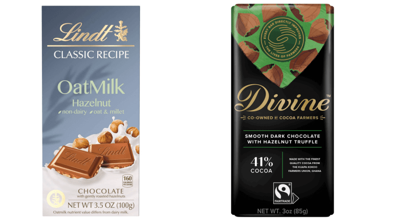Ethical vegan hazelnut chocolate: Lindt vs. Divine – Grocery Outlet ...